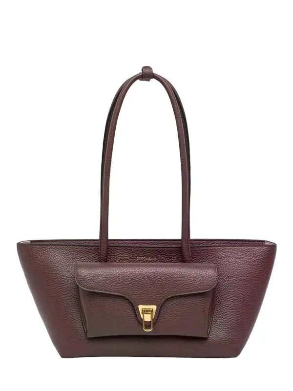 COCCINELLE Double Beat Leather Tote Bag - Red