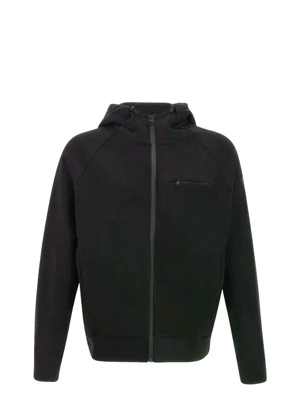 BLAUER. Raglan-sleeve Zip-up Hoodie - Black
