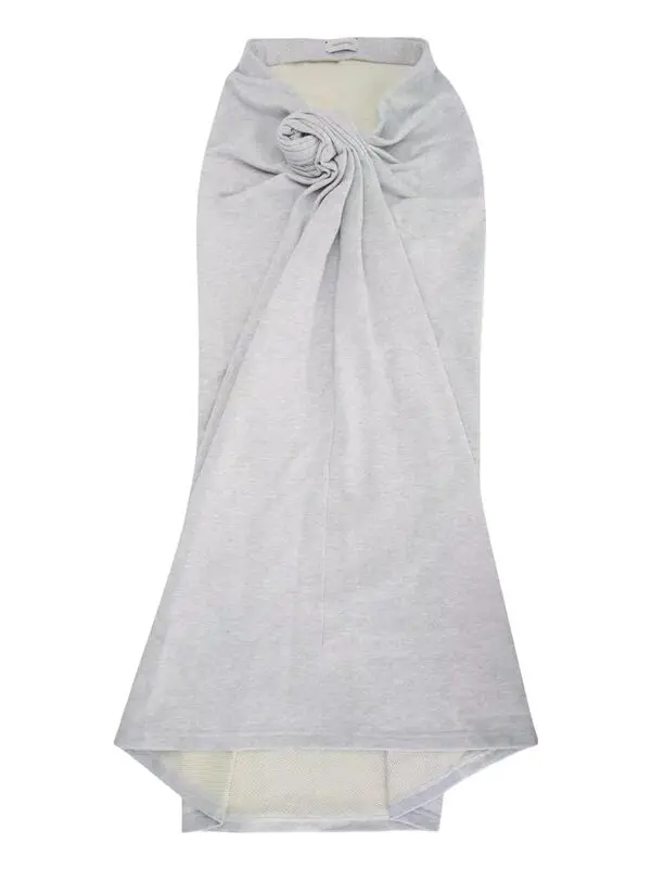 Magda Butrym Asymmetric Jersey Skirt With Rosette Detail - Grey