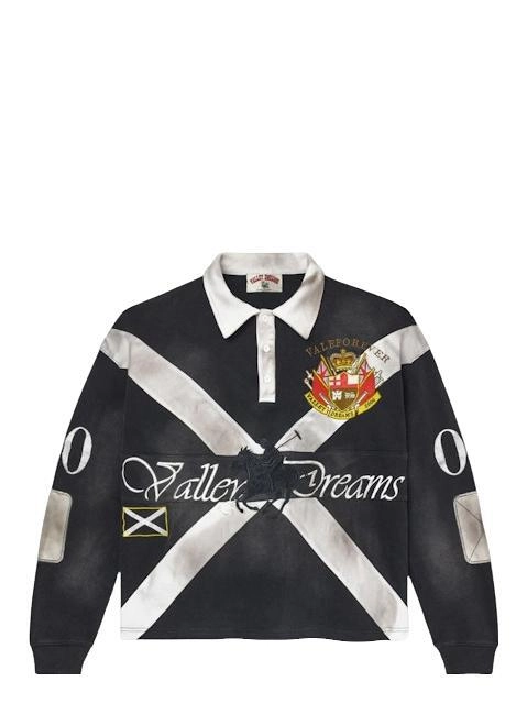 VALE FOREVER Stallion Rugby Long Sleeve Polo - Black