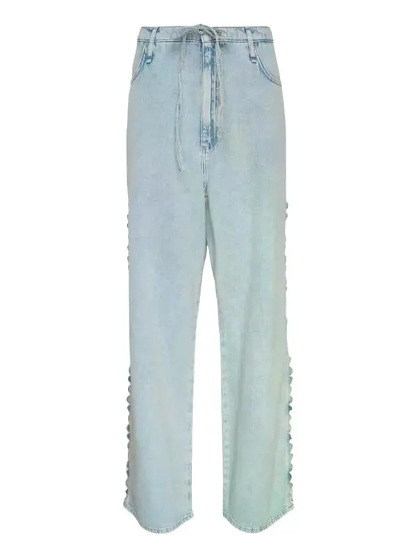 Rag & Bone Phoebe Drawstring Waist Jeans With Scalloped Detail - Blue