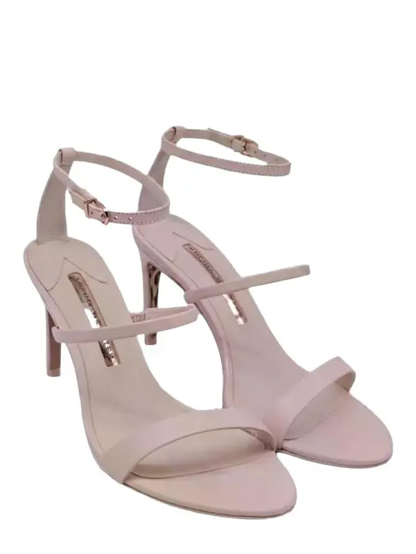 SOPHIA WEBSTER Leather Ankle Strap Stiletto Sandals - Neutrals
