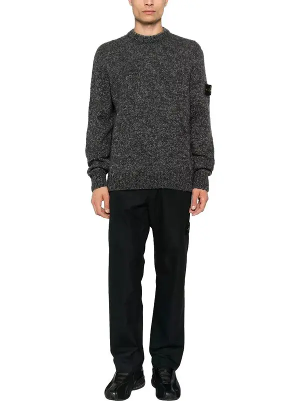 Stone Island Marl-knit Crew Neck Sweater - Grey