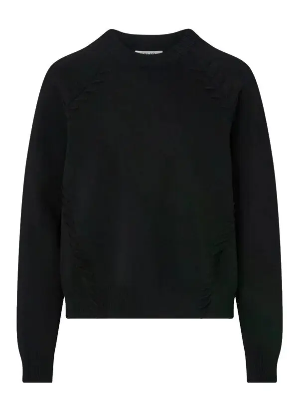 Liu Jo Braided Detail Boxy Sweater - Black