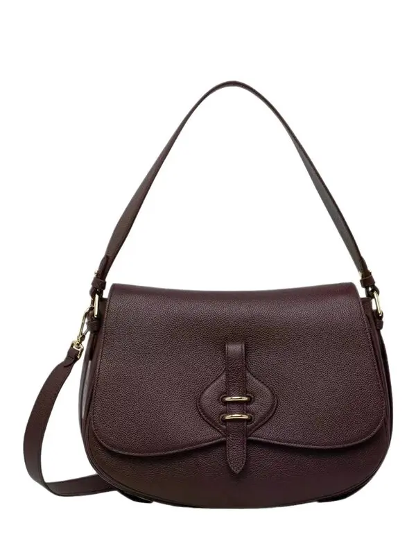 COCCINELLE Grained Leather Shoulder Bag - Red