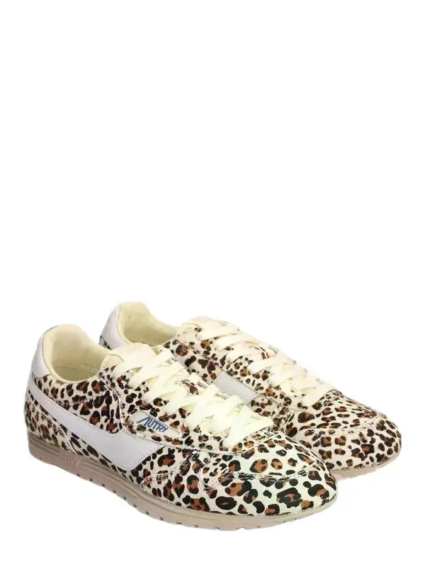 AUTRY Windspin Low Leopard-print Leather Sneakers - Neutrals