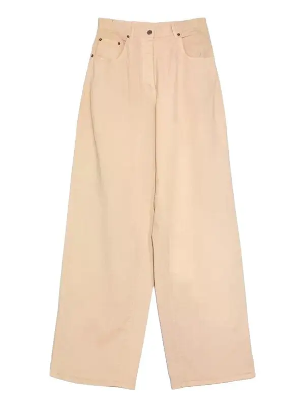 N°21 Wide-leg Jeans With Tonal Topstitching - Neutrals