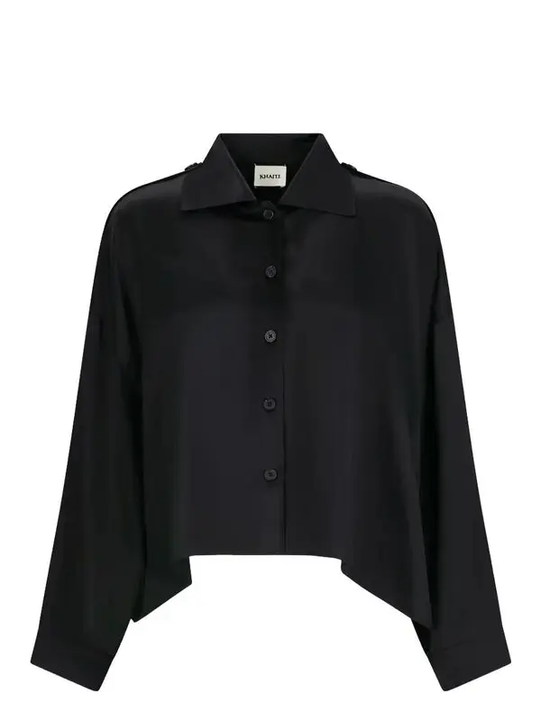 Khaite Bodine Epaulette Shirt - Black