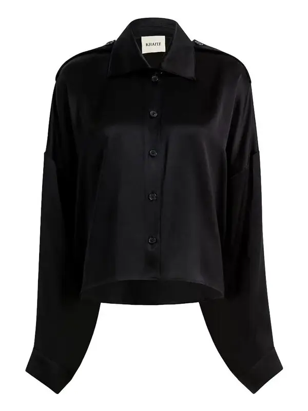 Khaite Bodine Epaulette Shirt - Black