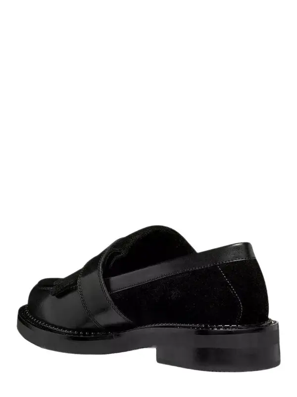 Geox Fringed Panelled Loafers - Black