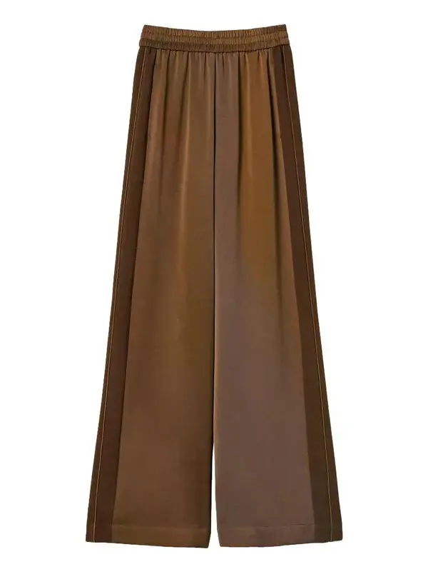 TWINSET Envers Satin Palazzo Trousers - Brown