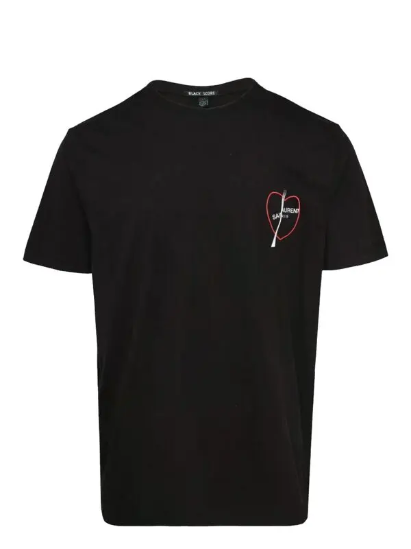 BLACK SCORE Heart-graphic T-shirt - Black