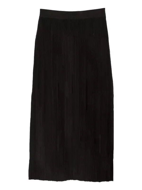 ALYSI Ribbed Knit Skirt - Brown