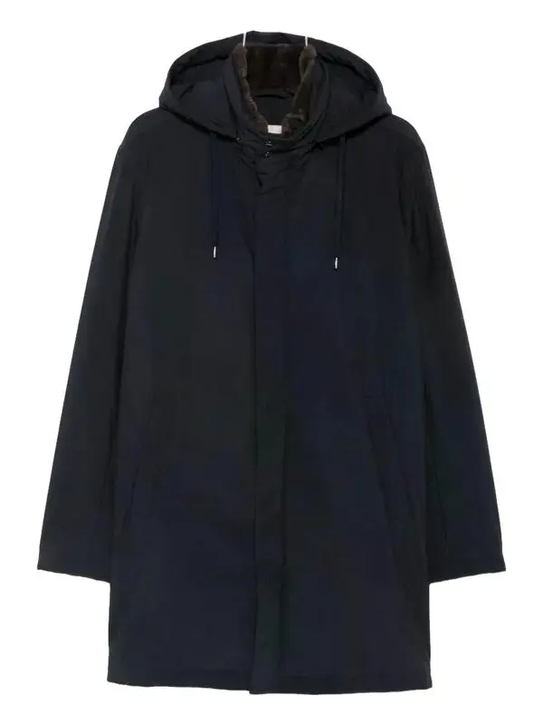 Herno Hooded Faux-fur Trim Jacket - Blue