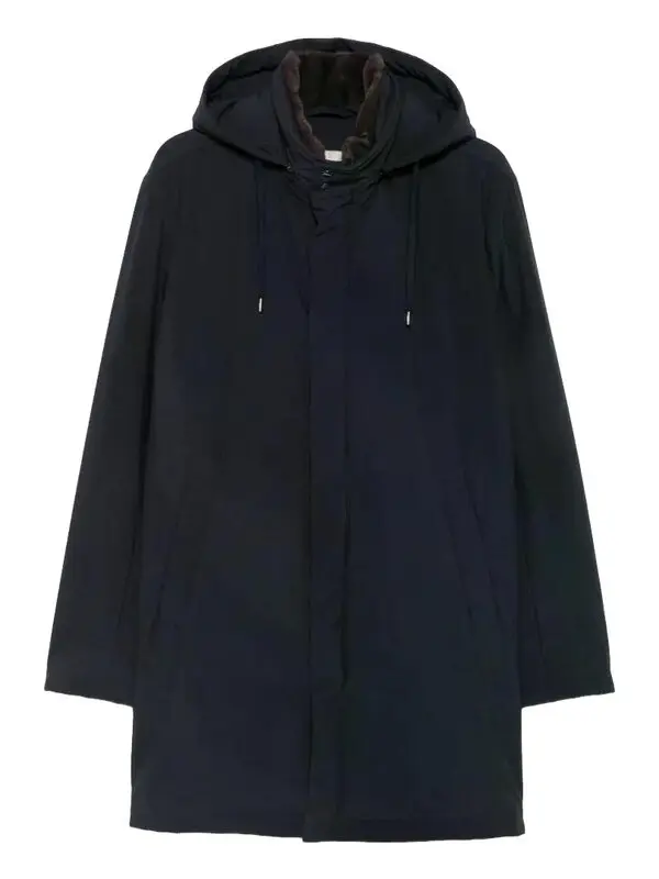 Herno Hooded Faux-fur Trim Jacket - Blue