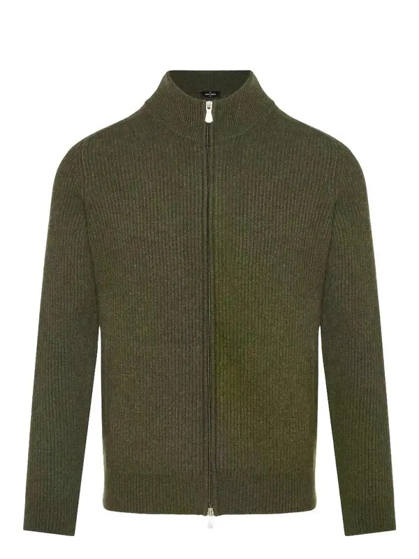 GRAN SASSO Ribbed-knit Zip-up Sweater - Green