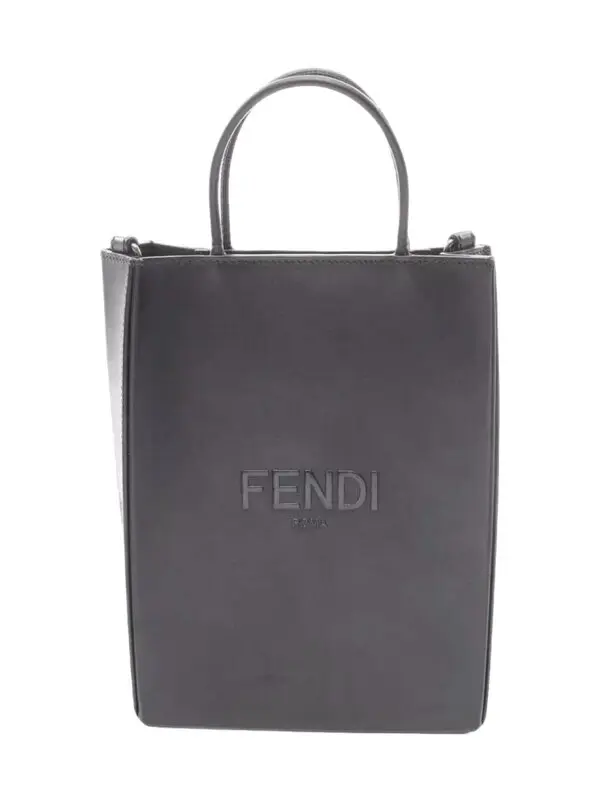 Fendi Small Debossed-logo Tote Bag - Black