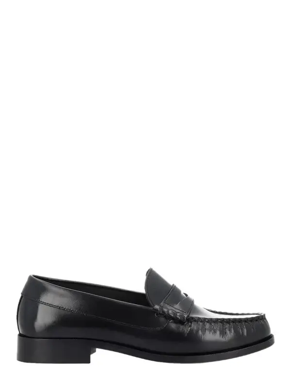ALOHAS Rivet Penny-slot Leather Loafers - Black