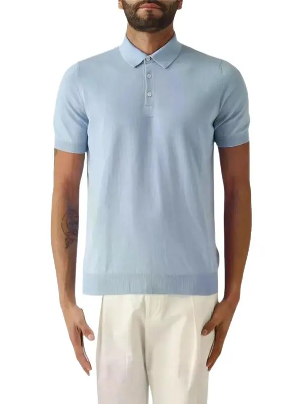 GRAN SASSO Short-sleeve Polo Shirt - Blue