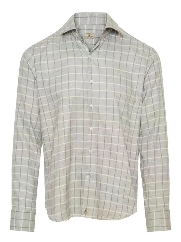 SONRISA Check-pattern Long-sleeve Shirt - Grey
