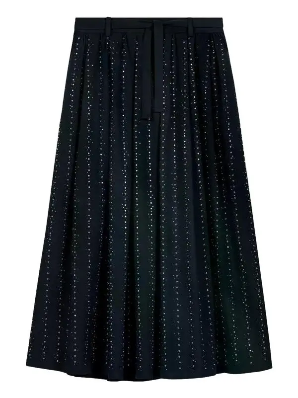 Maje Embellished A-line Midi Skirt - Blue