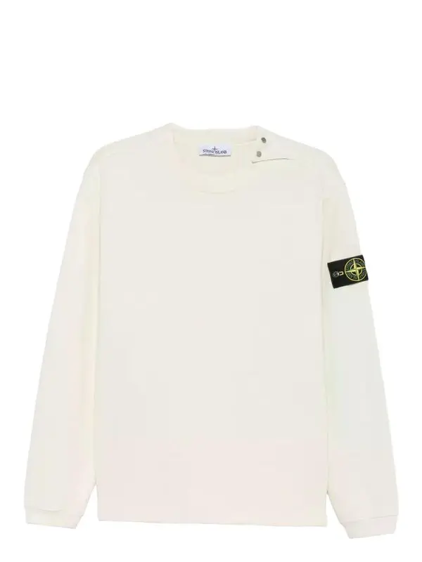 Stone Island Logo Patch Crew Neck Sweater - Neutrals