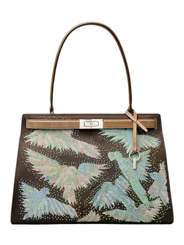 Tory Burch Classic Lee Radziwill Beaded Bag - Brown