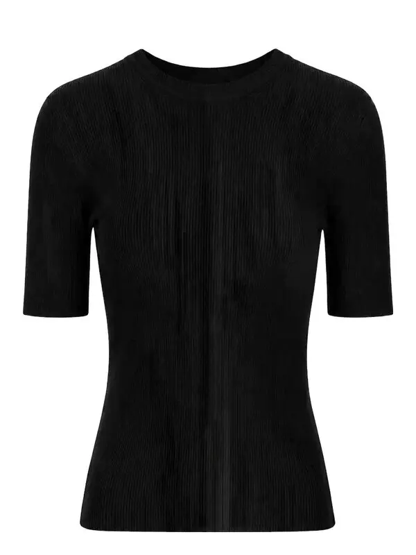 P.a.r.o.s.h Ribbed-knit Short-sleeve T-shirt - Black