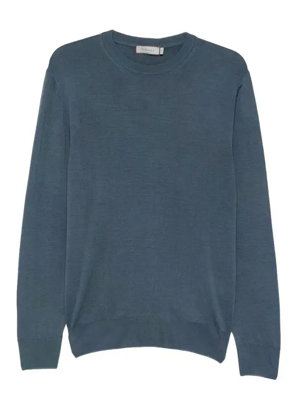 Canali Wool Crew-neck Sweater - Blue