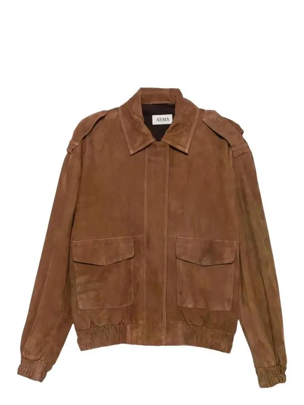 ARMA Suede Epaulette Jacket - Brown