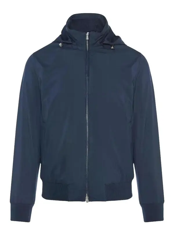 MANDELLI Hooded Zip-up Jacket - Blue