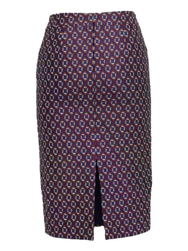 BOSS Patterned Pencil Skirt With Rear Slit - Purple