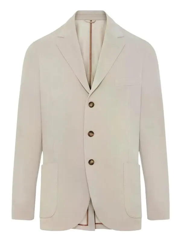 MANDELLI Single-breasted Notch-lapel Blazer - Neutrals