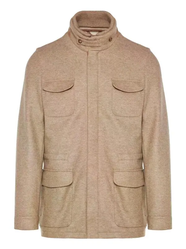 MANDELLI High-neck Multi-pocket Jacket - Neutrals