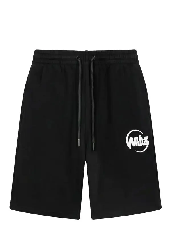 Off-White Logo Print Drawstring Shorts - Black