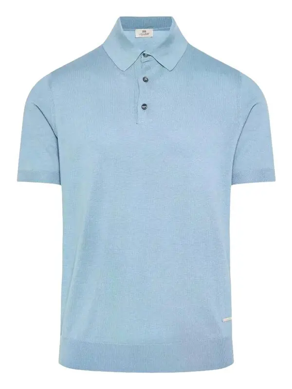 MANDELLI Short-sleeve Polo Shirt - Blue