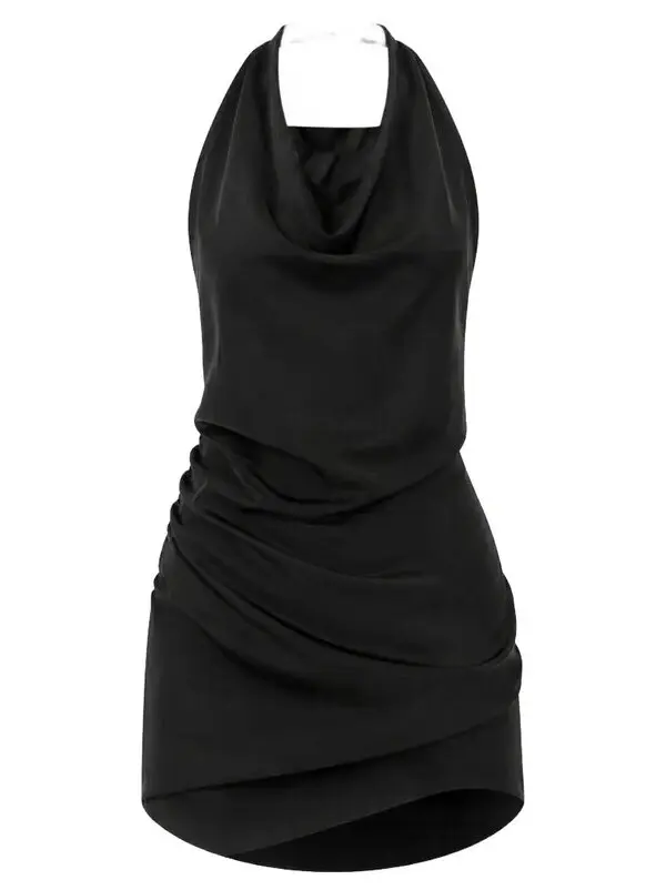 Wardrobe.NYC Halterneck Mini Dress - Black