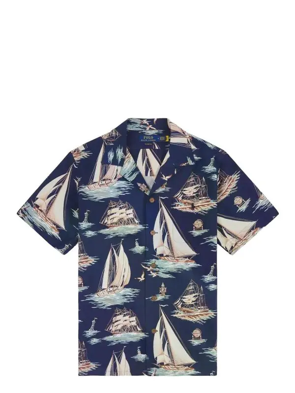 Polo Ralph Lauren Oxford Sailboat-print Shirt - Blue