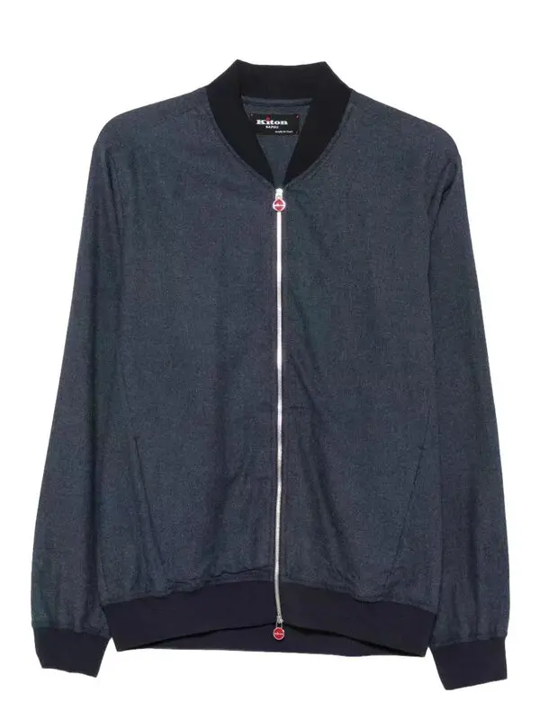 Kiton Zip-up Bomber Jacket - Blue