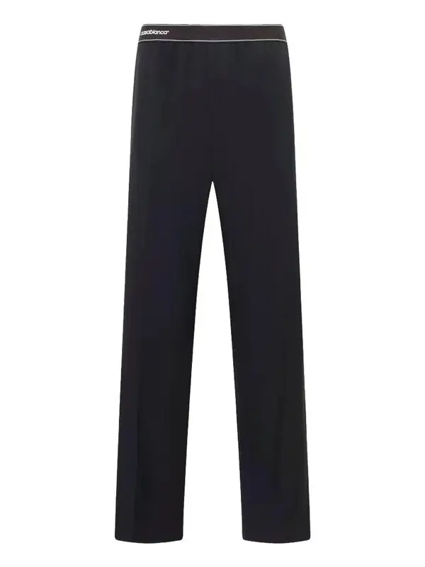 Casablanca Logo-waistband Tailored Trousers - Black