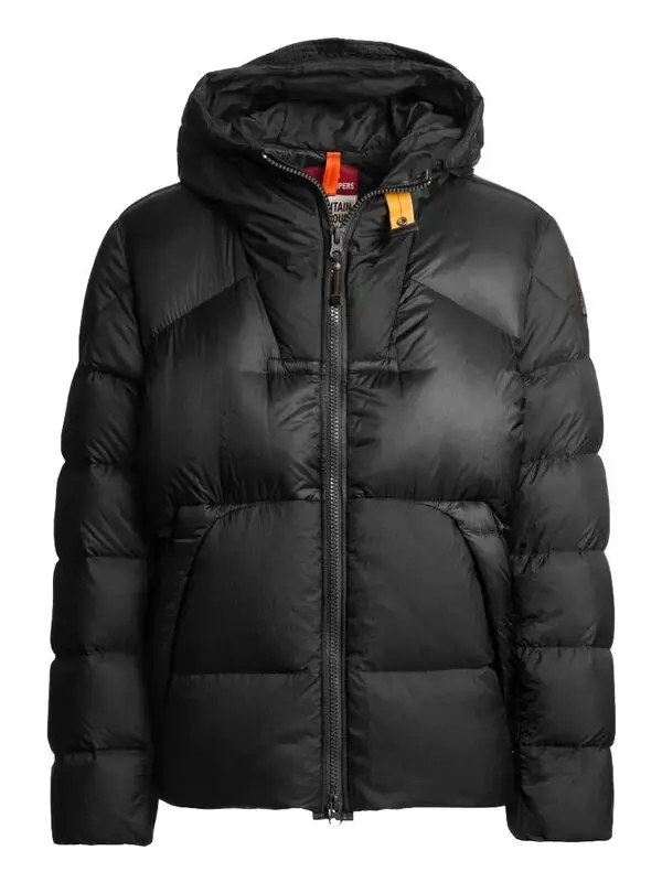 PARAJUMPERS Notigi Hooded Down Jacket With Ripstop Texture - Black