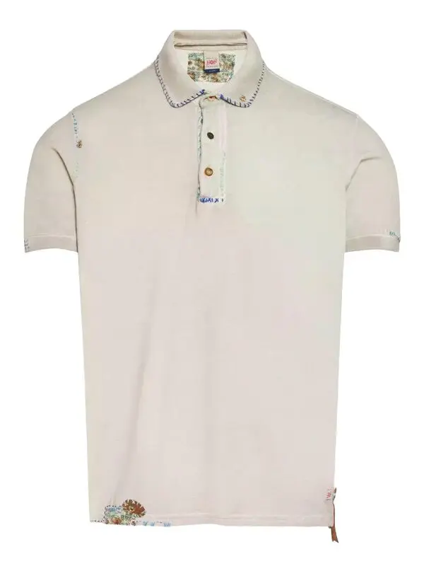 BOB Embroidered Piqué Polo Shirt - Neutrals