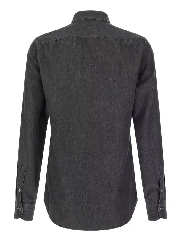BORRIELLO NAPOLI Cotton Denim Shirt - Grey