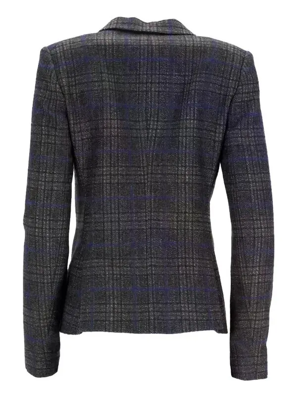 Theory Plaid Single-breasted Blazer - Grey