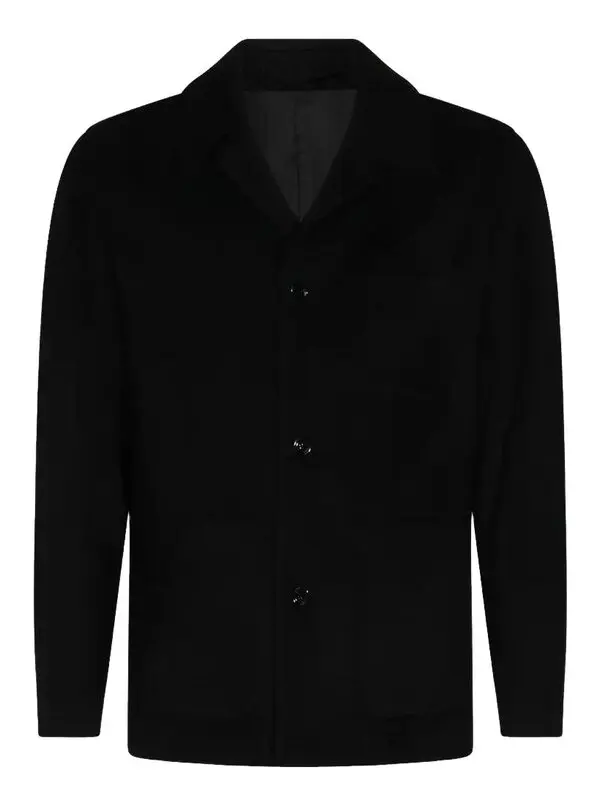 LARDINI Patch-pocket Cashmere Jacket - Black