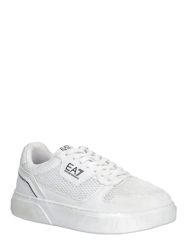 EA7 Panelled Logo Print Sneakers - White