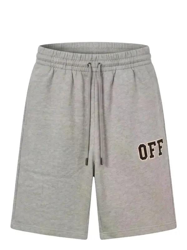 Off-White Logo Patch Drawstring Waist Shorts - Grey