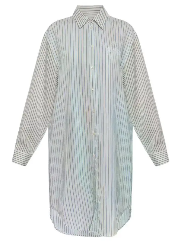 DIESEL® Striped Long-sleeve Shirt Dress - White
