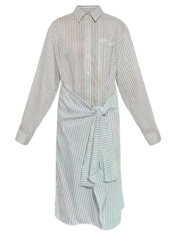 DIESEL® Striped Tie-front Shirt Dress - Neutrals