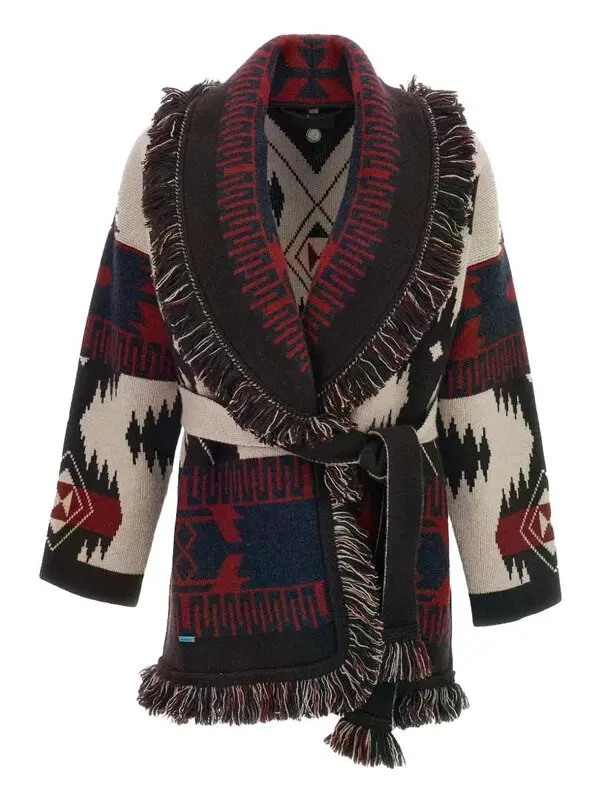 Alanui Icon Jacquard-knit Cardigan - Black